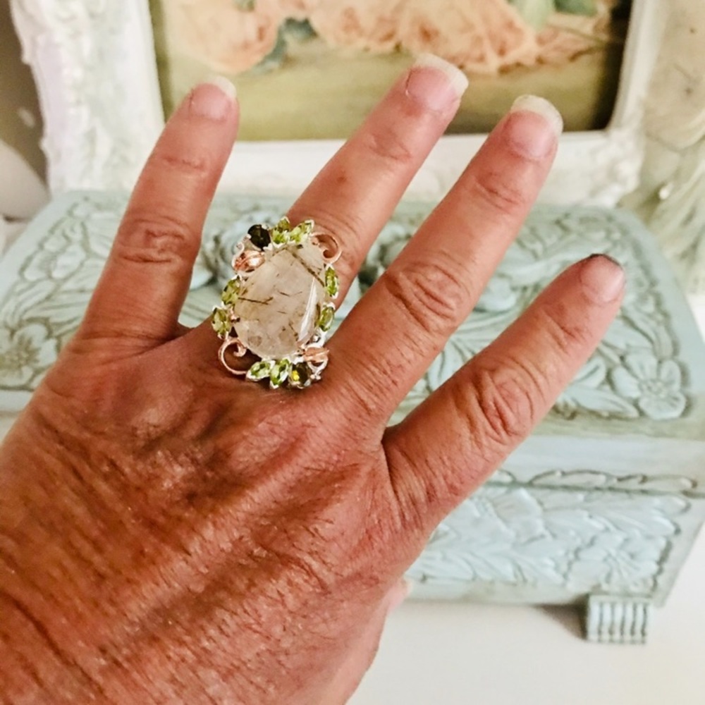 Authentic Rutilated Golden Hair Quartz Ring - Gem
